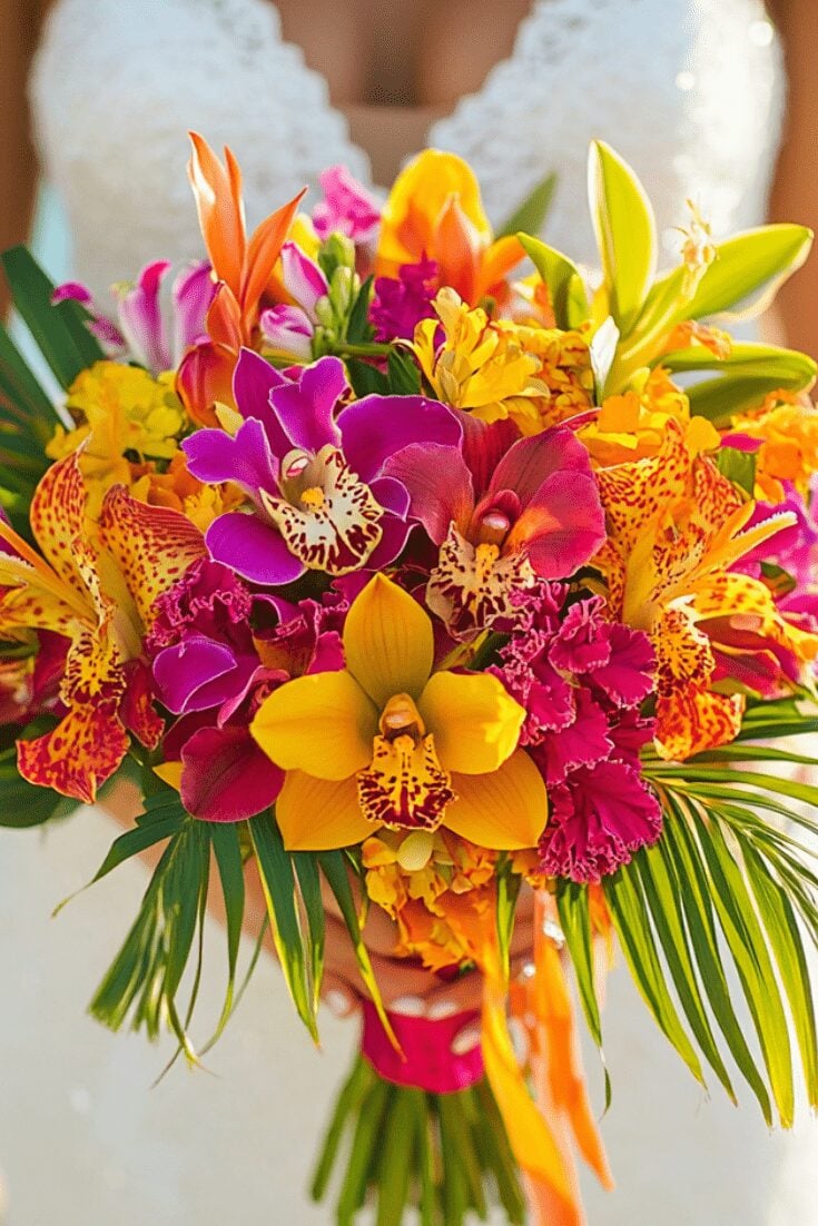 40+ Tropical Wedding Bouquets for Exotic Celebrations - Petal Republic
