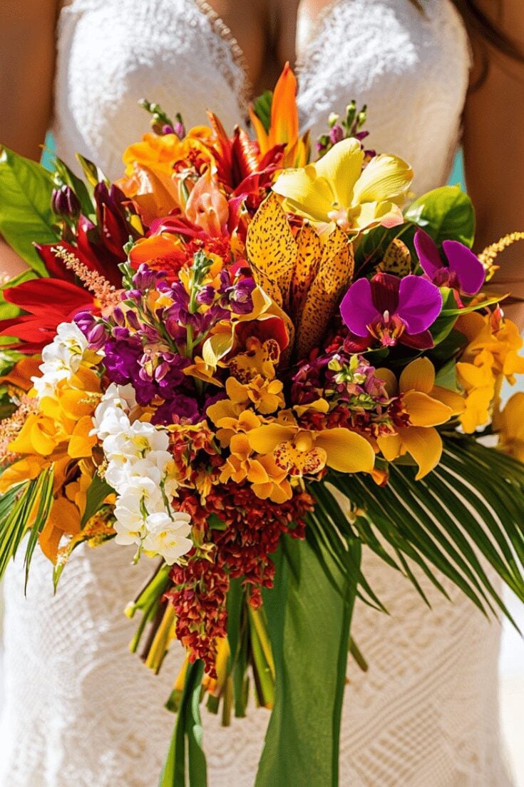 40+ Tropical Wedding Bouquets for Exotic Celebrations - Petal Republic