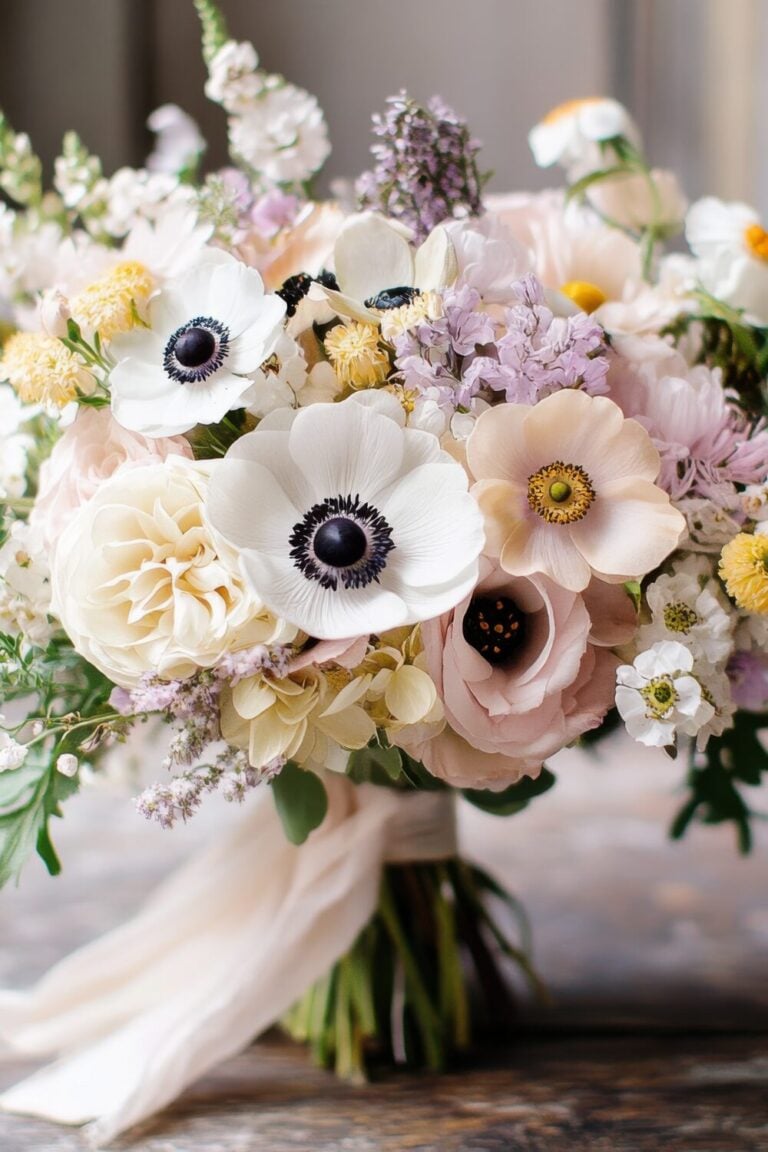 102+ Anemone Wedding Bouquets You’ve Been Dreaming Of 💕 - Petal Republic