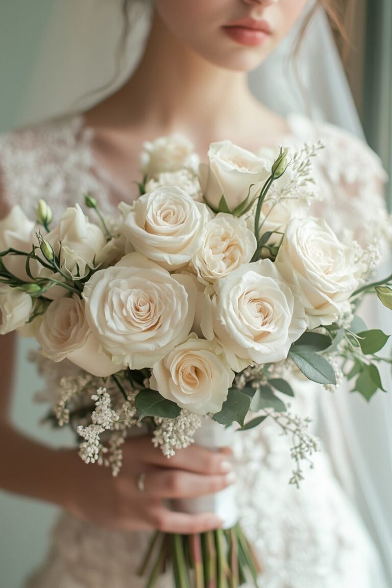 80+ White Rose Wedding Bouquets That Redefine Bridal Perfection 🌹 ...