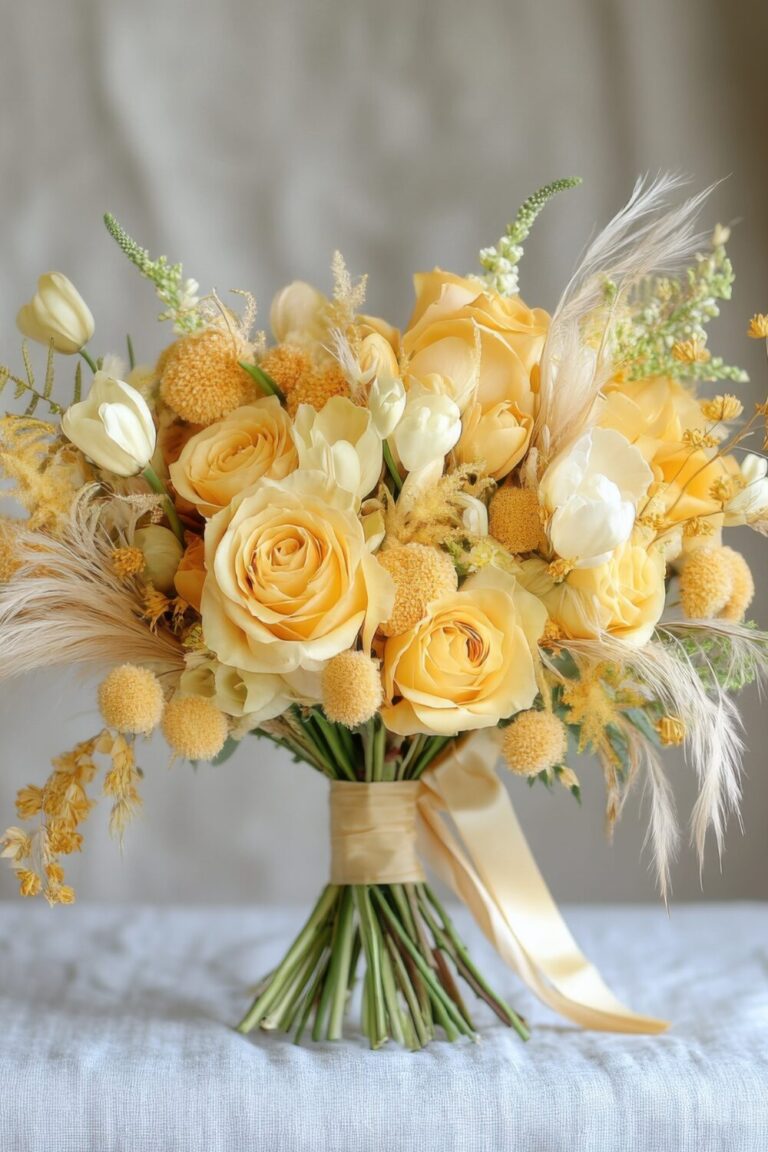 119+ Yellow Wedding Bouquets That’ll Steal the Show! 🌼💛 - Petal Republic