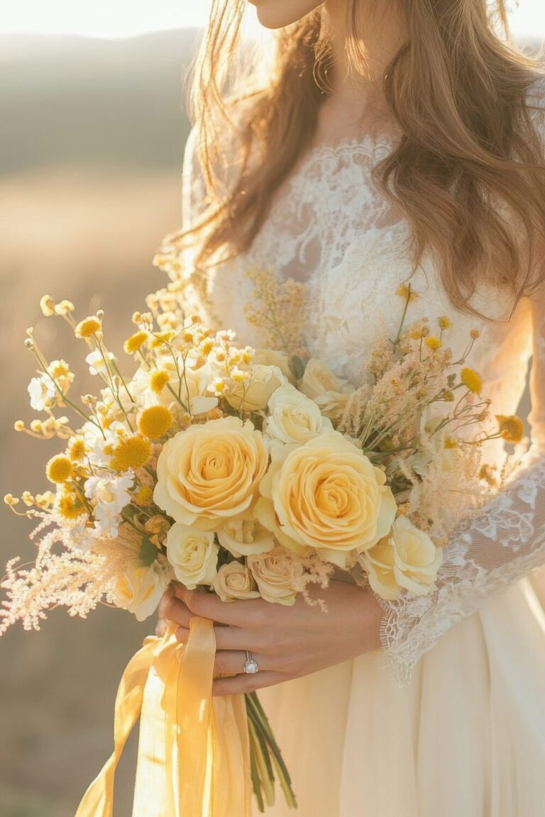 119+ Yellow Wedding Bouquets That’ll Steal the Show! 🌼💛 - Petal Republic