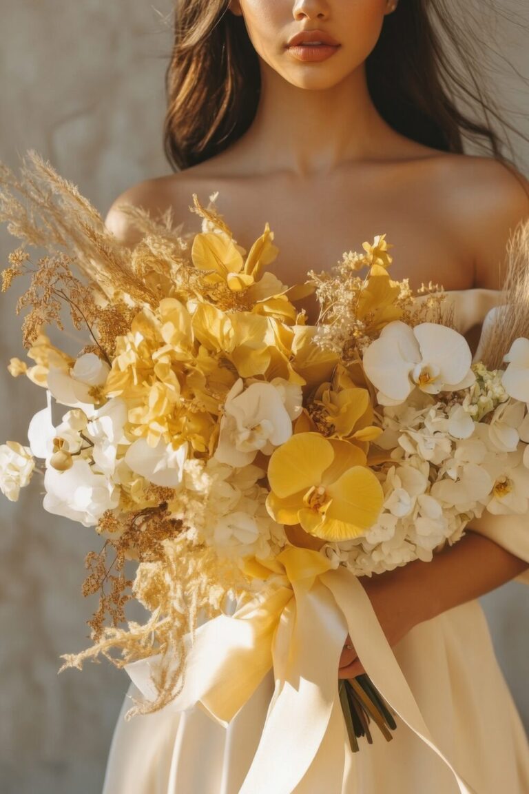 119+ Yellow Wedding Bouquets That’ll Steal the Show! 🌼💛 - Petal Republic