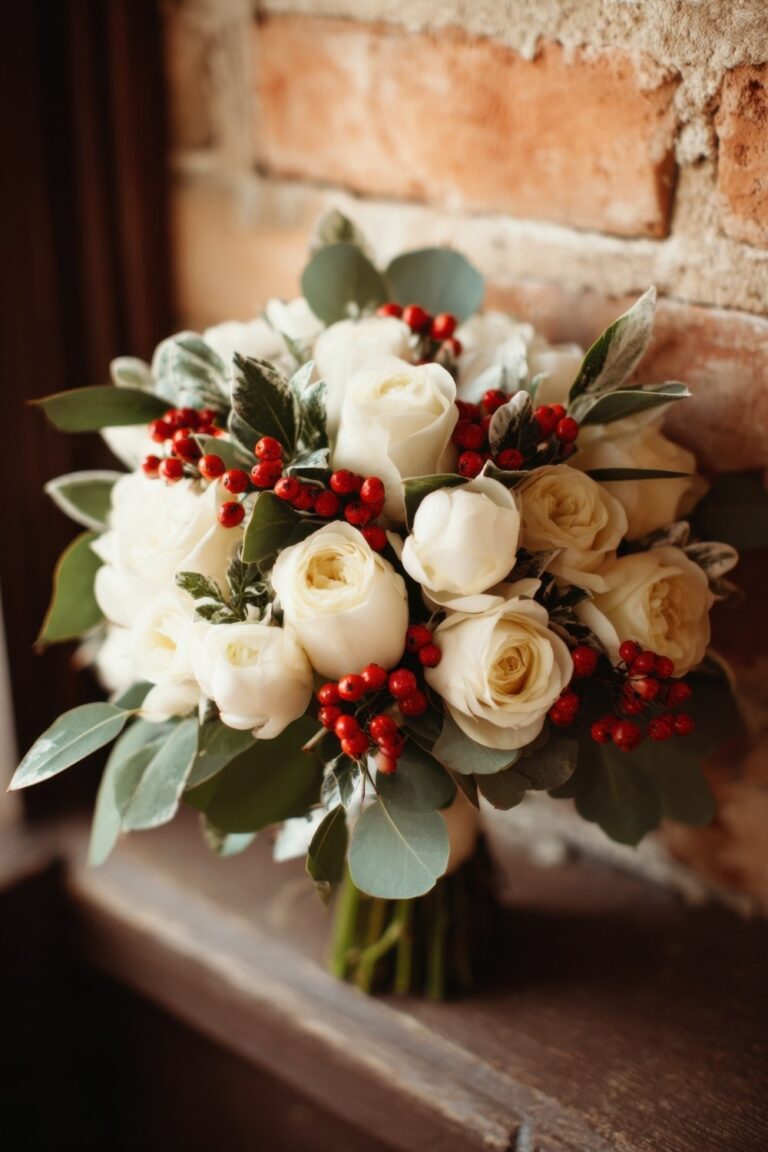 50+ Christmas Wedding Bouquets That Feel Like Love Wrapped in Snow ...