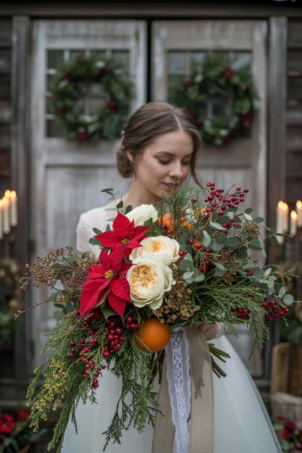 50+ Christmas Wedding Bouquets That Feel Like Love Wrapped in Snow ...